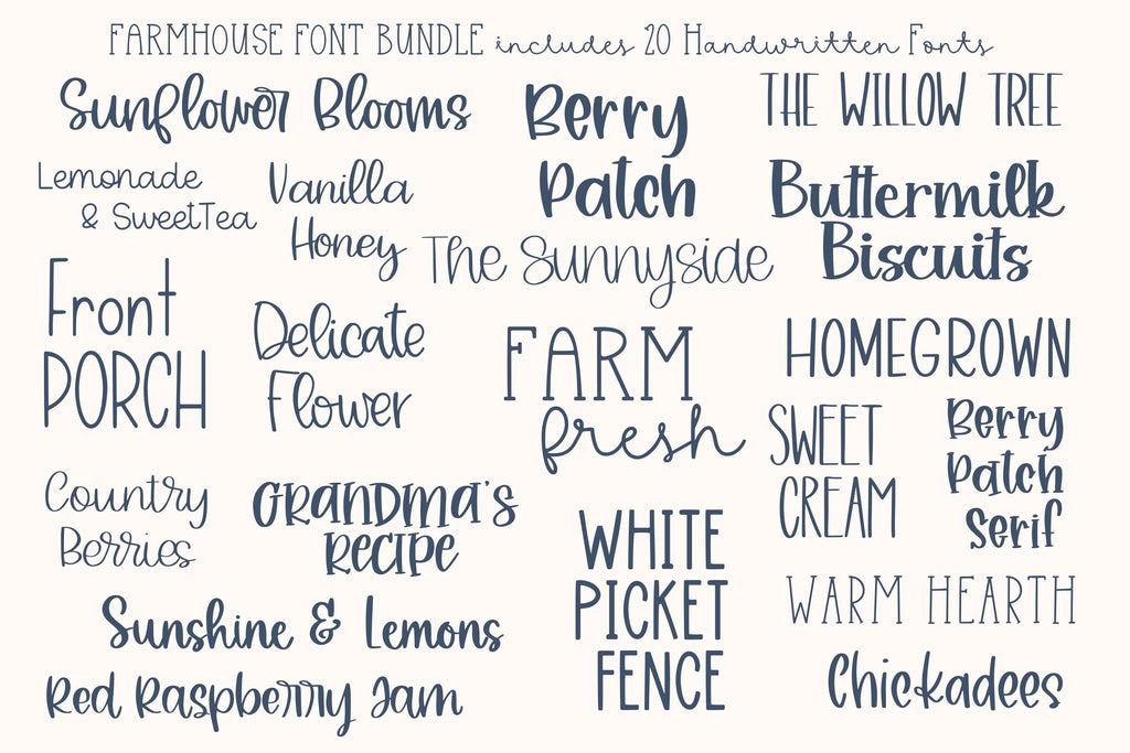 Farmhouse Handwritten Font Bundle for Cricut, Cute Cursive Handwriting - So Fontsy