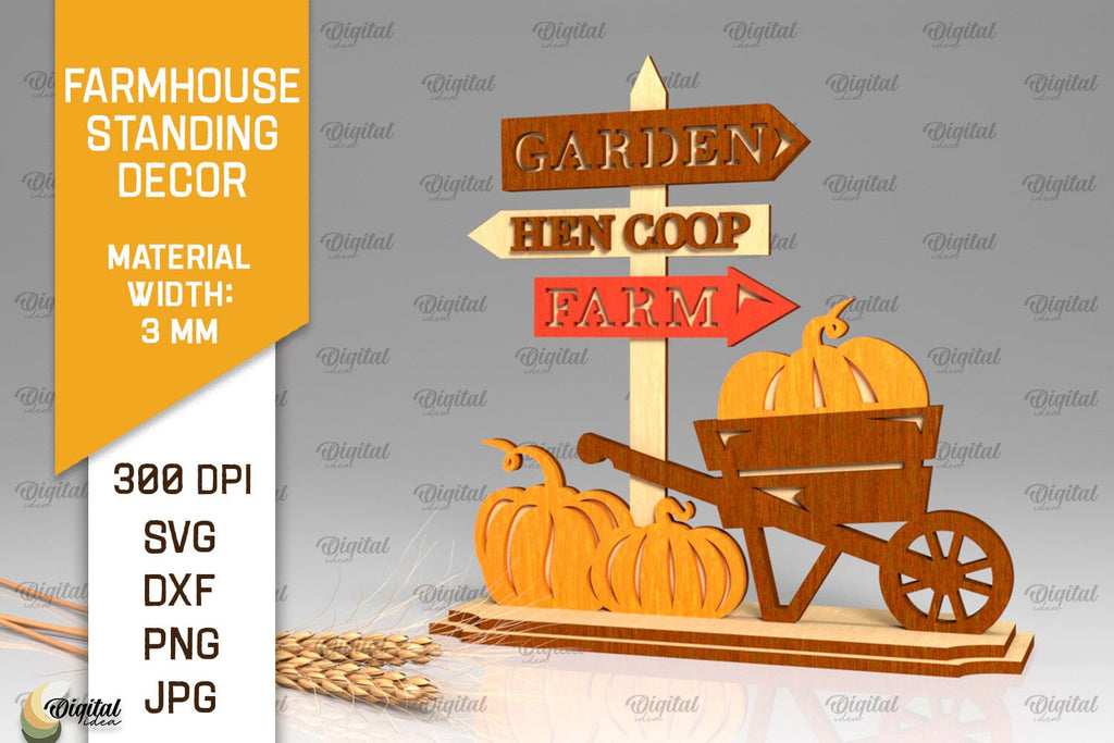 Farmhouse Standing Decor Laser Cut. Farm Decor SVG Design - So Fontsy
