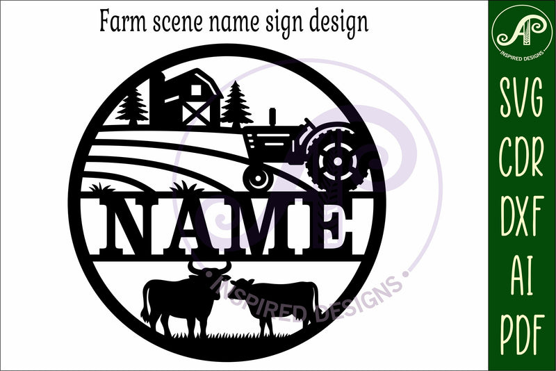 Farming name sign design for laser cutting - So Fontsy
