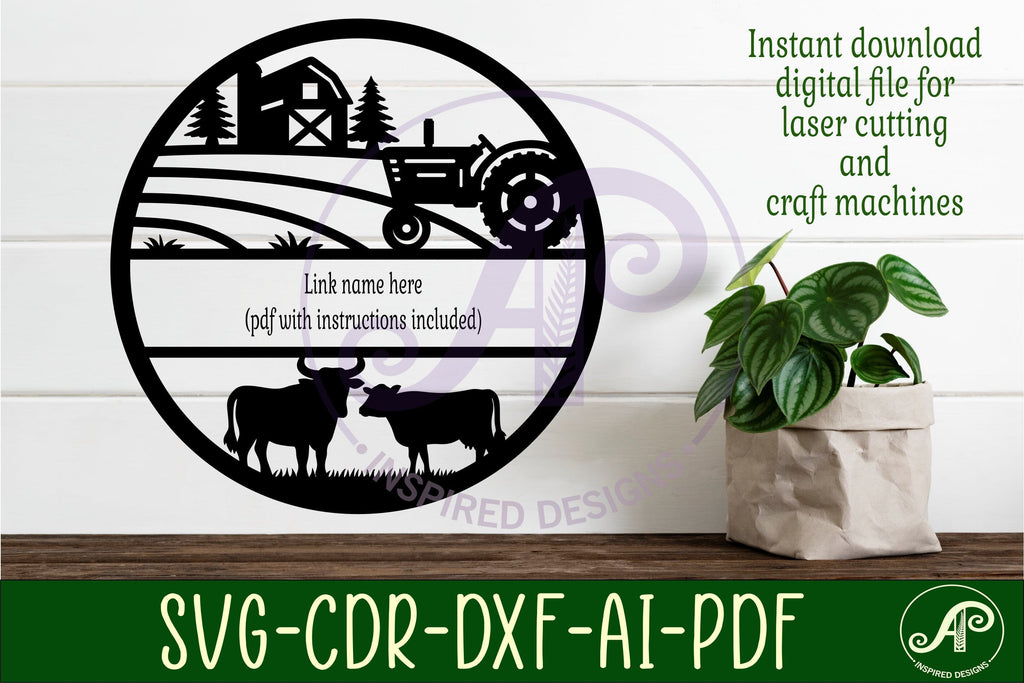 Farming name sign design for laser cutting - So Fontsy
