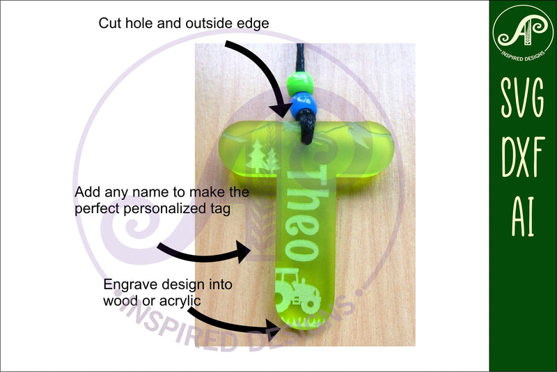 Farming theme tag letter designs keychain DIGITAL SVG - So Fontsy