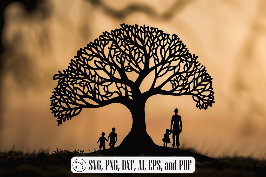 Father's Day Dad Tree SVG cut file - So Fontsy