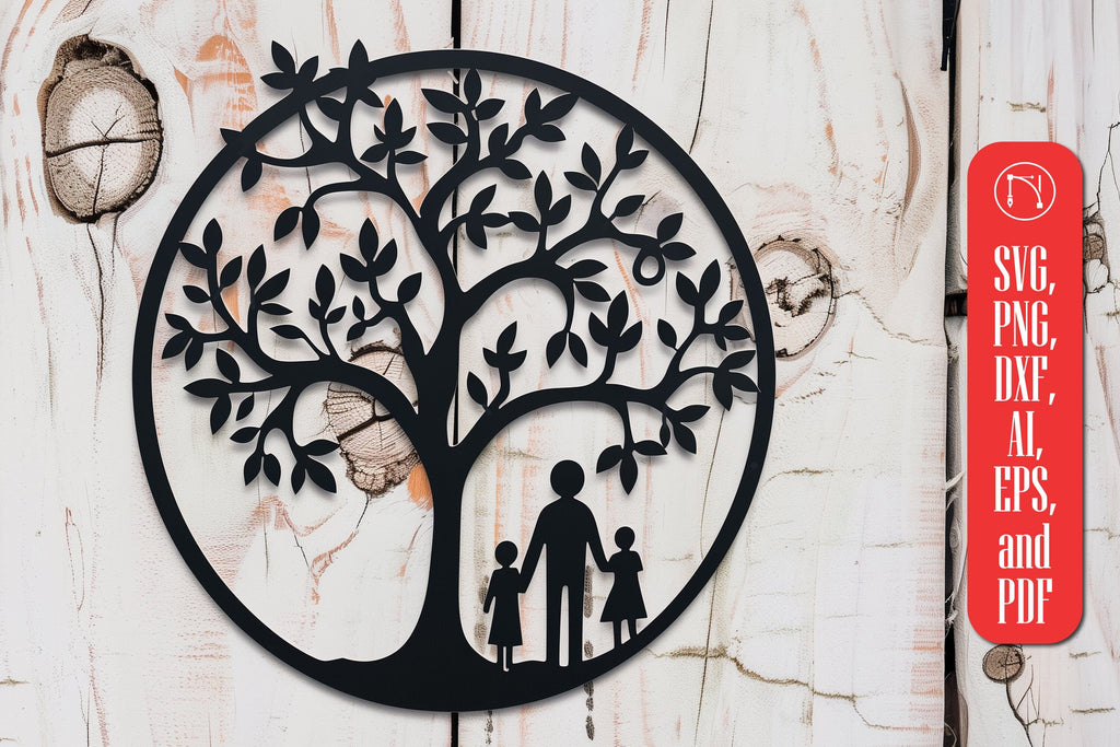 Father’s Day Dad Tree SVG cut file - So Fontsy