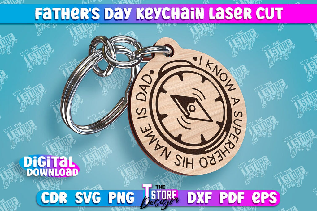 Father’s Day Keychain Laser Cut| Best Dad Gift Laser Keyring | Dad ...