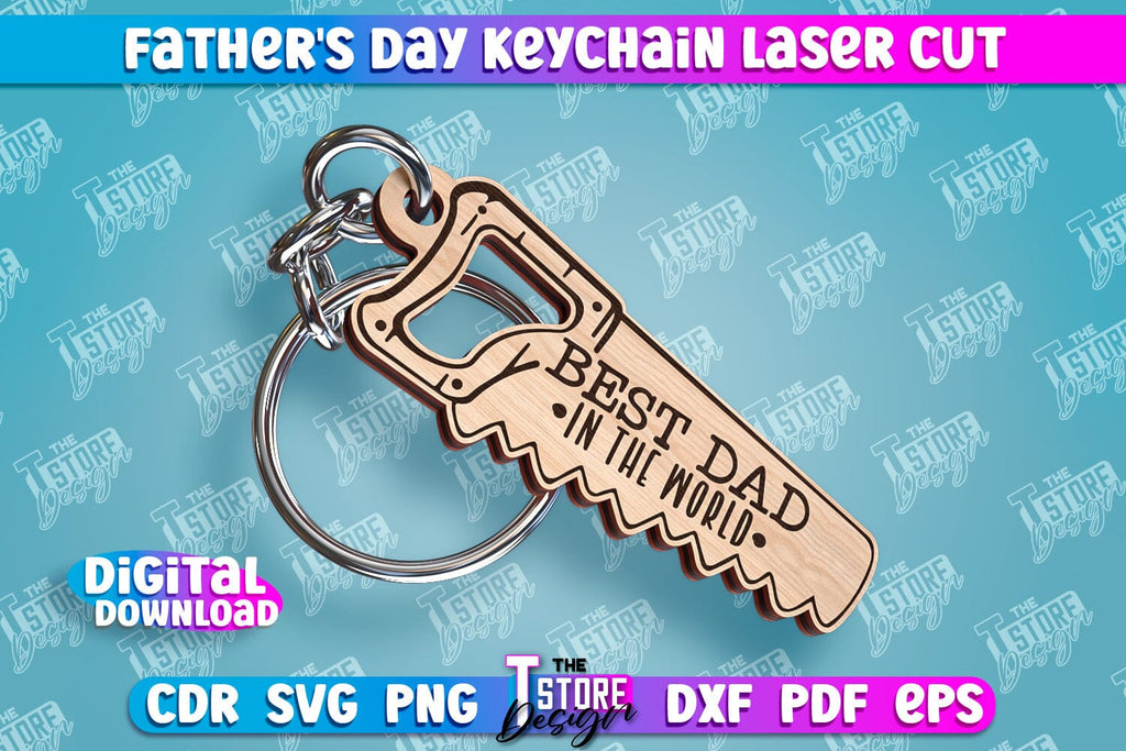 Father’s Day Keychain Laser Cut| Best Dad Gift Laser Keyring | Dad ...