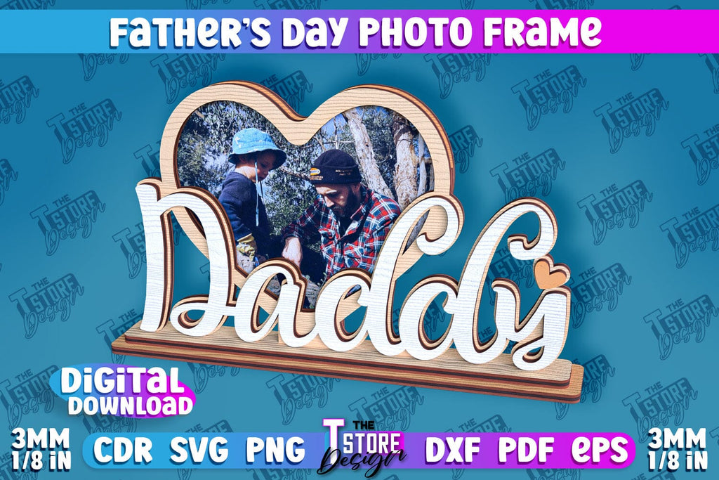 Father’s Day Photo Frame | Grandpa Gift | Home Design | CNC File - So ...