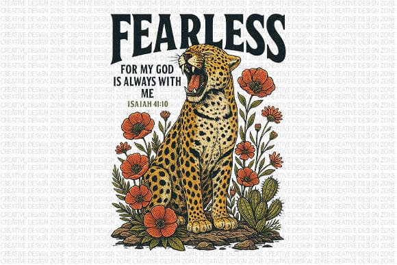 Fearless Bible Verse Leopard PNG - So Fontsy