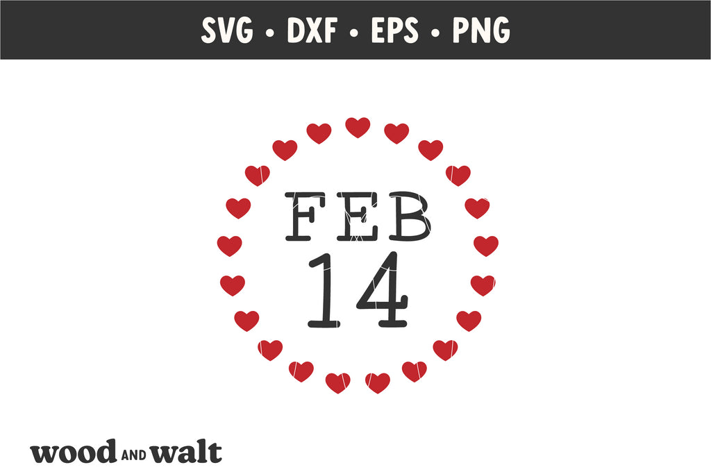 Feb 14 In Hearts SVG | Valentine's Day Cut File - So Fontsy