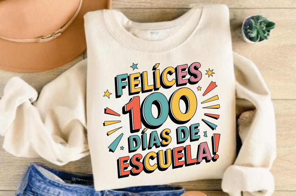 Felices 100 Días De Escuela PNG, Feliz Sublimation Design - So Fontsy