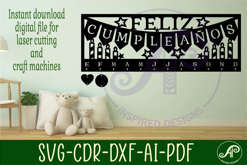 Feliz Cumpleanos Spanish Classroom Birthday monthly planner - So Fontsy