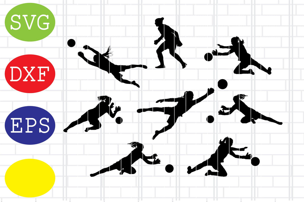 Female Goalkeeper Soccer Svg, Ball Illustration Svg, Jpg, Eps, Dxf ...