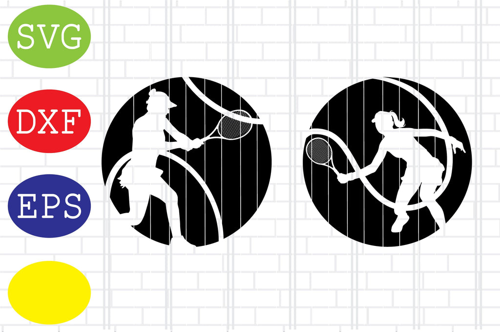 Female Tennis Ball Svg, Tennis Silhouette, Tennis Fan Svg, Jpg, Eps ...