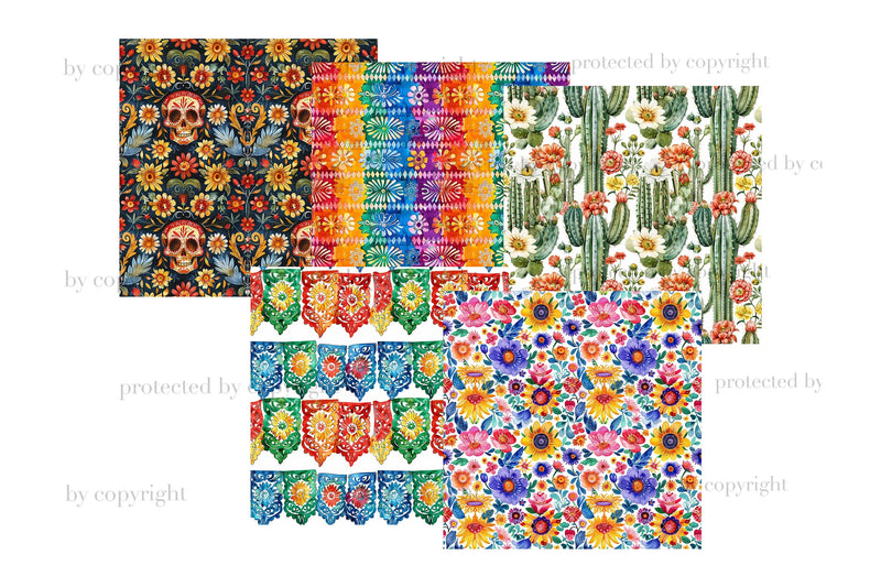 Fiesta Digital Papers | Mexico Pattern - So Fontsy