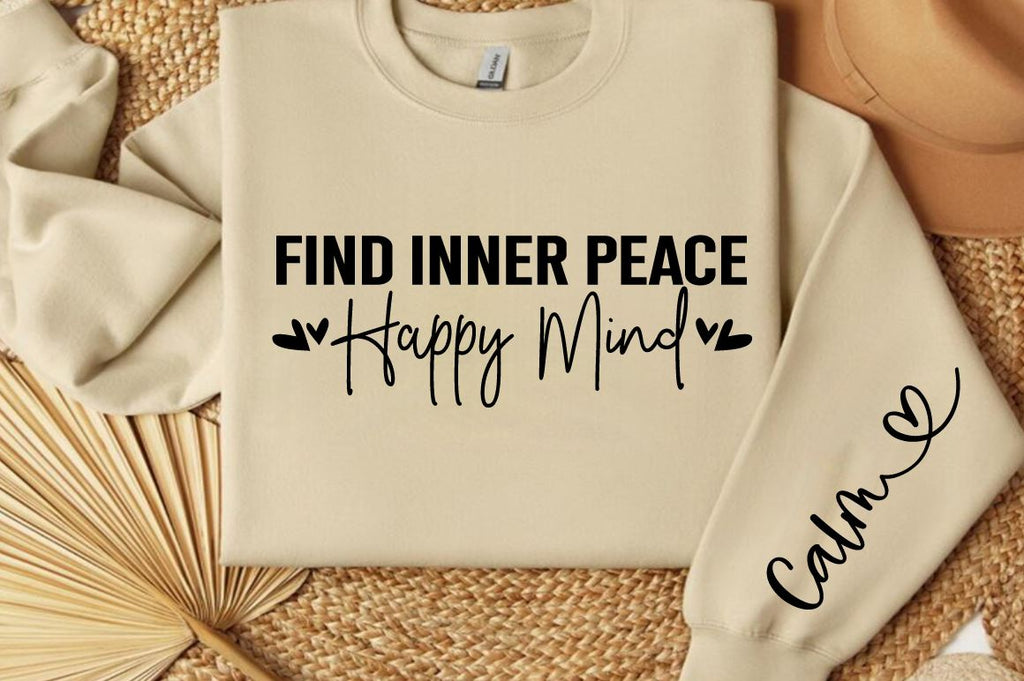 Find inner peace happy mind Sleeve SVG Design - So Fontsy