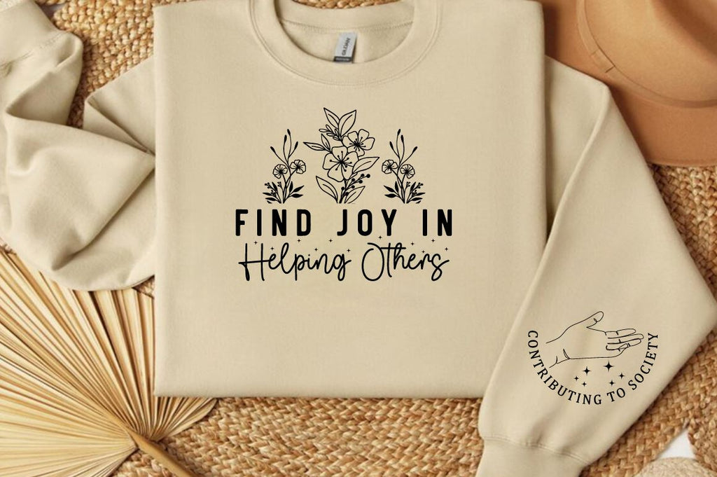 Find Joy in Helping Others Sleeve SVG Design - So Fontsy