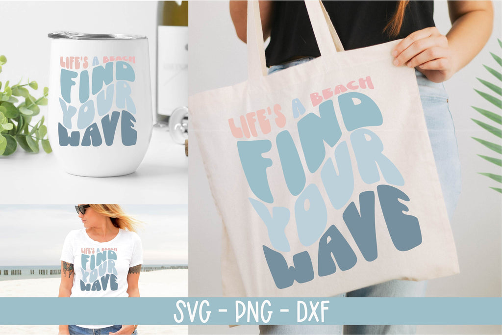 Find Your Wave SVG-Summer SVG-Retro Summer SVG - So Fontsy