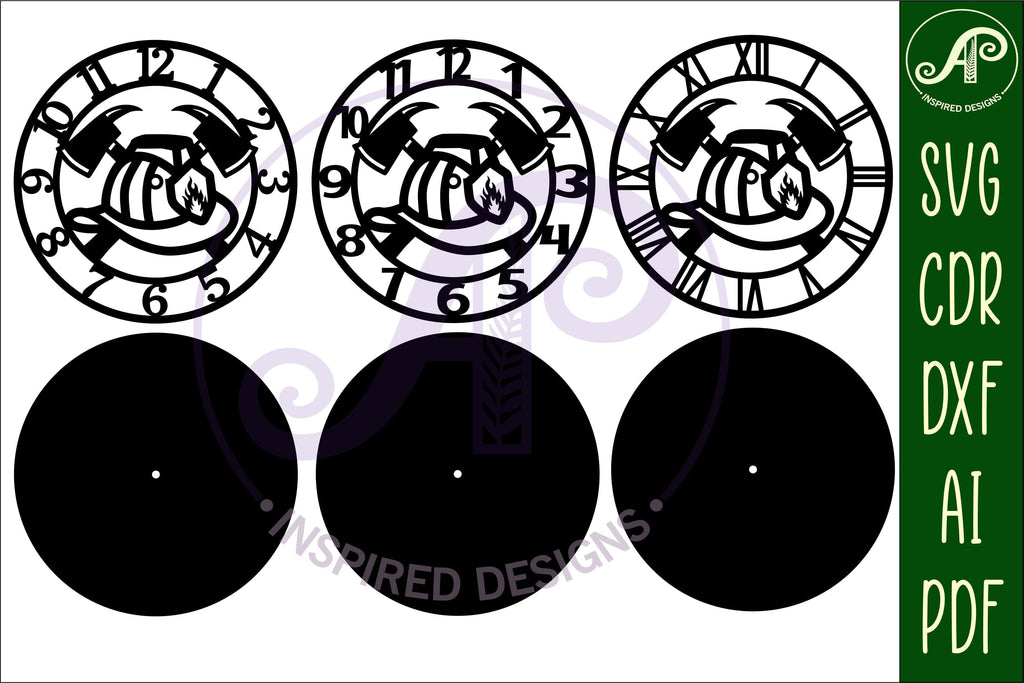Fire helmet wall clock laser cut files, SVG file. vector - So Fontsy