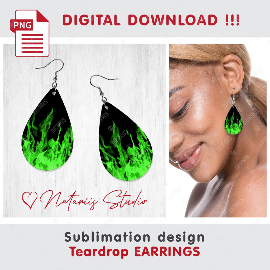 FIRE Round & Teardrop EARRINGS Design. - So Fontsy