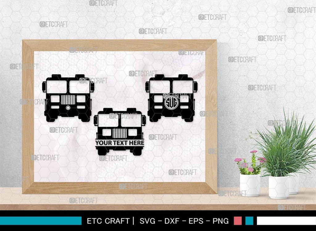 Fire Truck Monogram, Fire Truck Silhouette, Fire Truck SVG, Truck Svg ...
