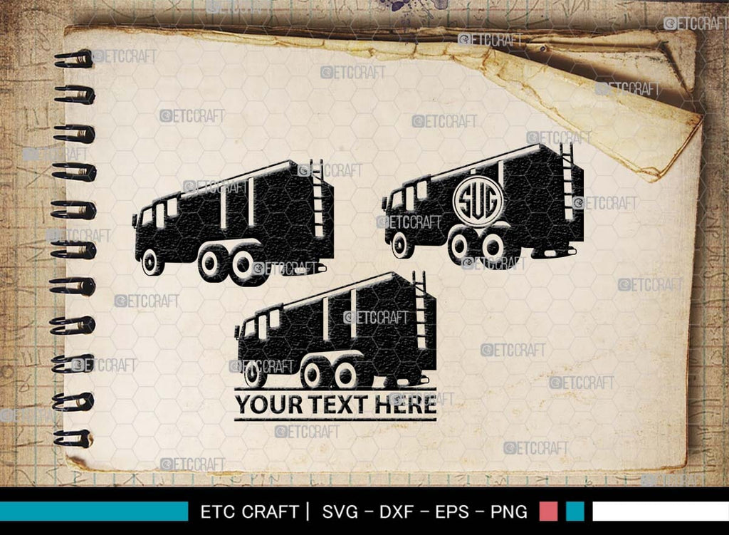 Fire Truck Monogram, Fire Truck Silhouette, Fire Truck SVG, Truck Svg ...