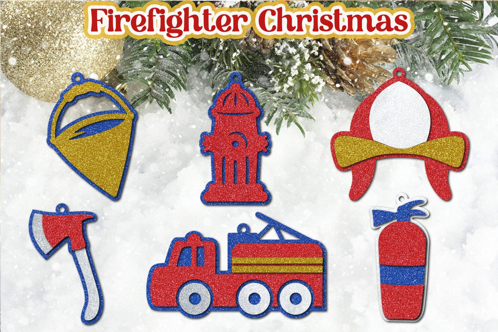 Firefighter Christmas ornament svg, Fireman, 3d Winter decoration - So ...