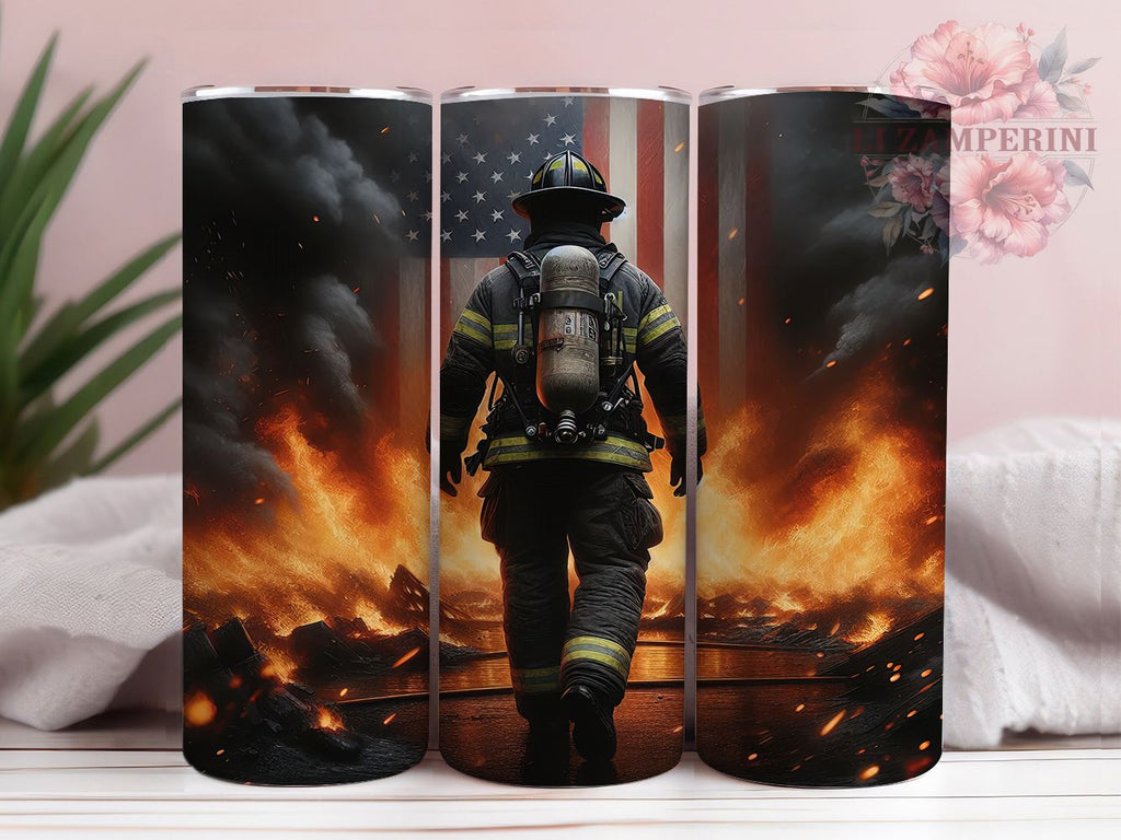 Firefighter First Responder Tumbler Wrap, Fireman Sublimation Wrap ...