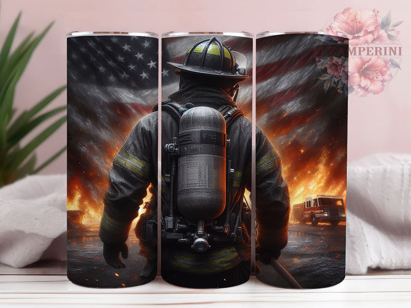 Firefighter First Responder Tumbler Wrap, Fireman Sublimation Wrap ...