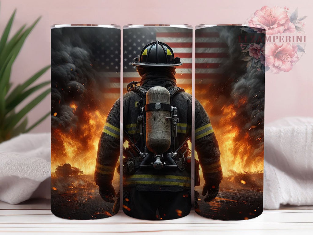 Firefighter First Responder Tumbler Wrap, Fireman Sublimation Wrap ...