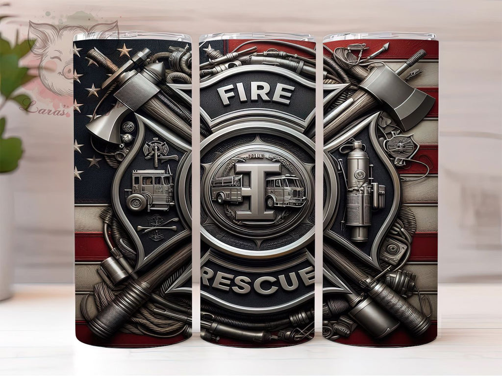 Firefighter Flag Tumbler Wrap, American Flag Design, 20oz Sublimation ...