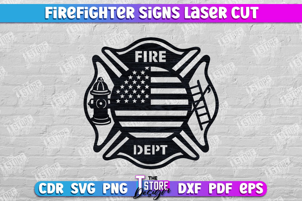 Firefighter Sign | Fire Station | Maltese Cross | Fireman Symbols | CNC ...