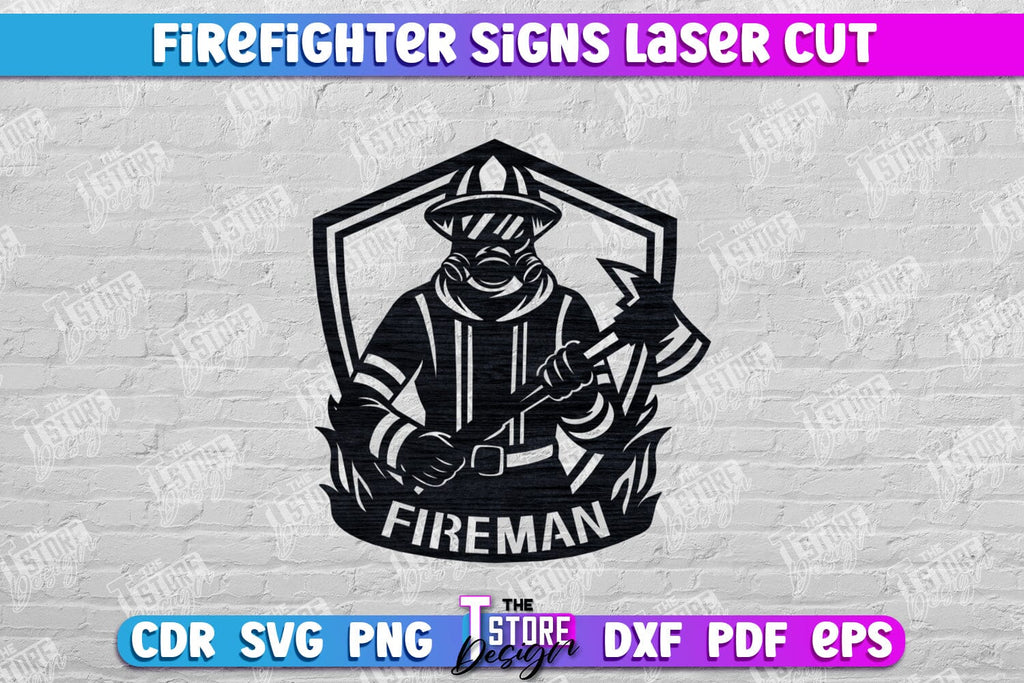 Firefighter Sign Laser Cut Bundle | Fire Station | Maltese Cross ...