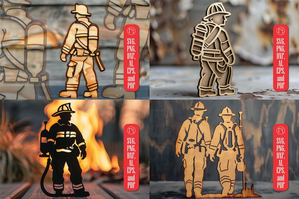 Firefighter Signs Laser Cut SVG Bundle - So Fontsy