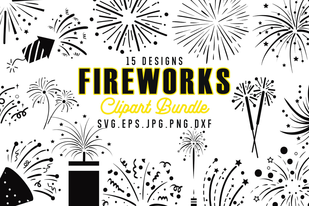 Firework Silhouette SVG Bundle - So Fontsy