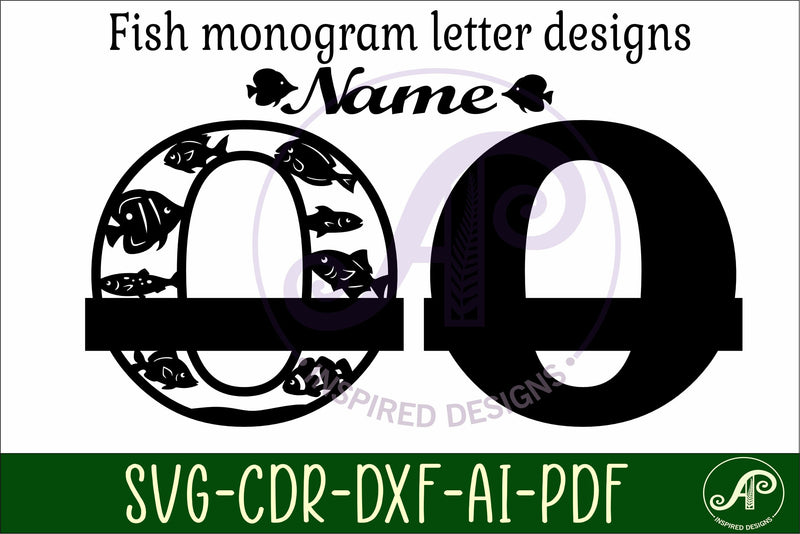 Fish Capital Monogram Letter O SVG - So Fontsy