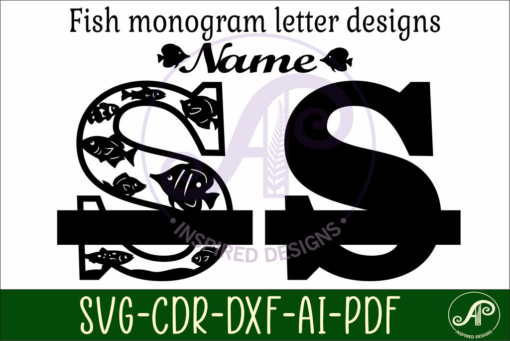 Fish Capital Monogram Letter S SVG - So Fontsy