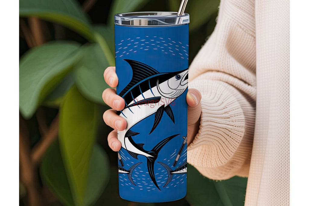 Fishing Marlin 20oz Tumbler Wrap - So Fontsy