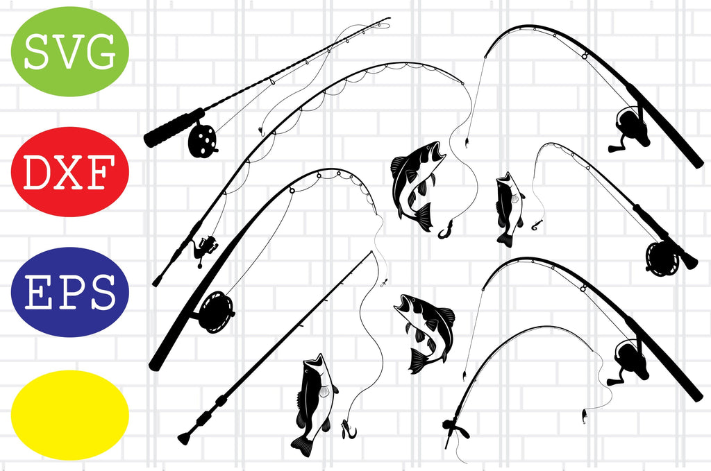 Fishing Pole Svg, Fishing Rods Svg, Bass Fishing Rod Svg, Fisherman Svg ...