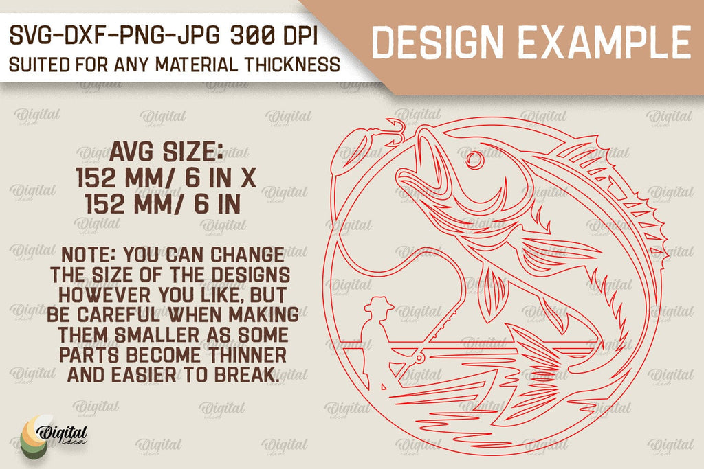 Fishing Sign Laser Cut. Wood Fishing Decor SVG - So Fontsy