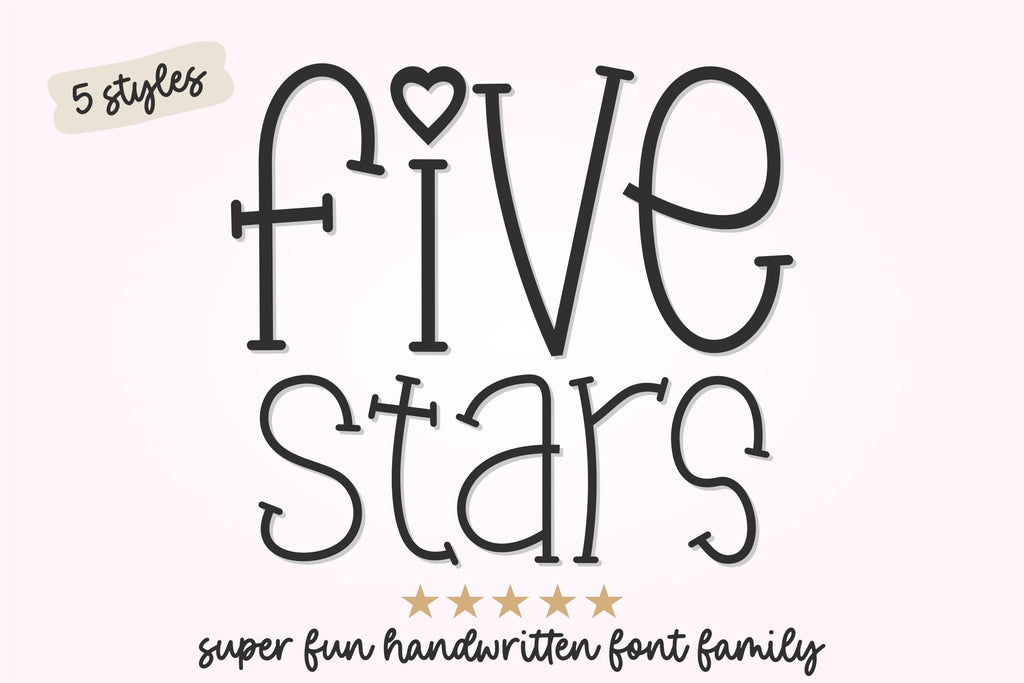 Five Stars Font Bundle – Handwritten Quirky Serif Font - So Fontsy