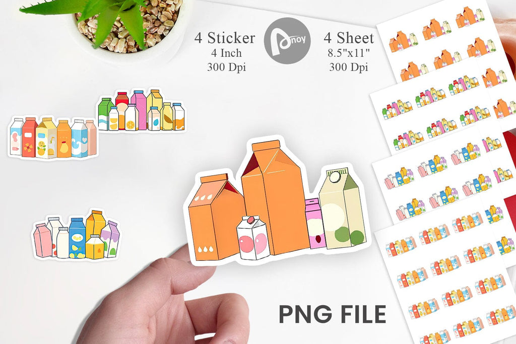 Flavored Milk Carton Sticker - So Fontsy