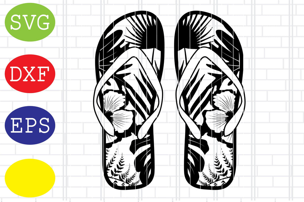 Flip Flops Tropical Svg, Flip Flops silhouette, Flip Flops Svg, Jpg ...