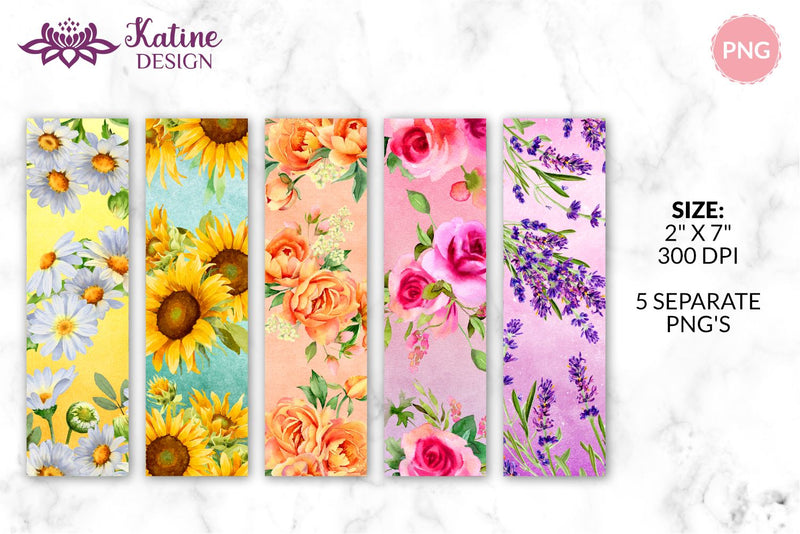 Floral Bookmarks, Flower Bookmarks, Watercolor Bookmarks, Printable ...