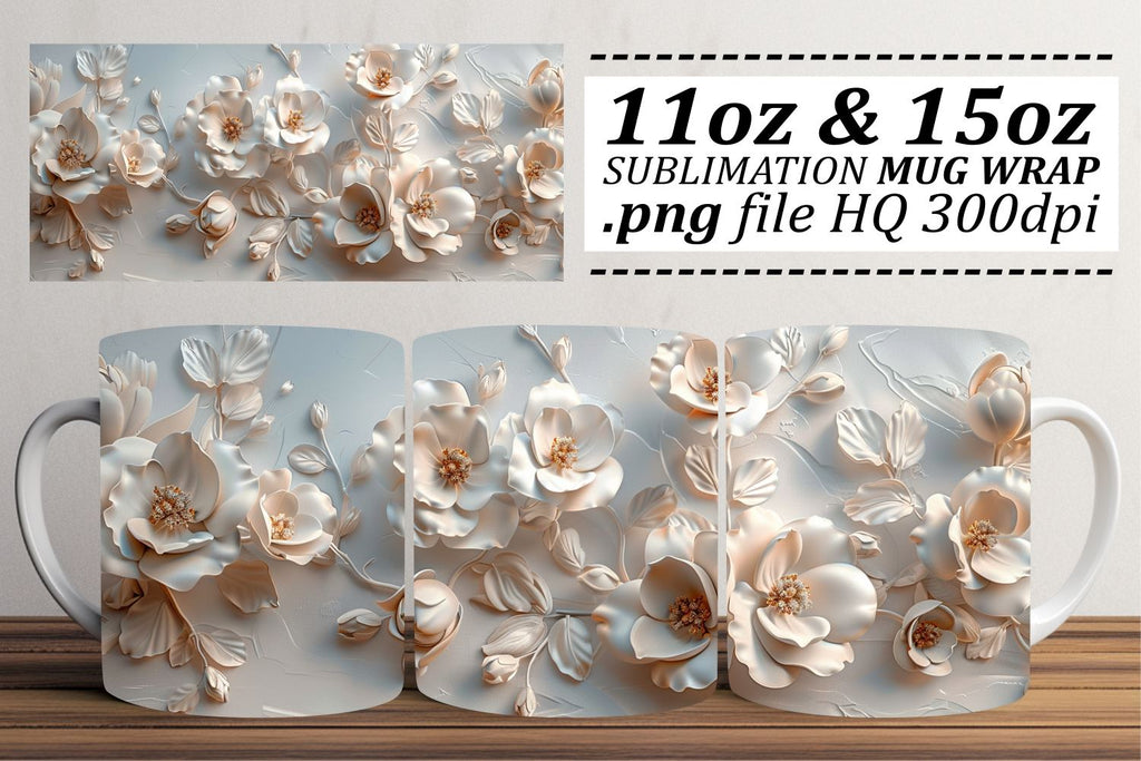 Floral Fantasy Cup Design - Vibrant Sublimation Charm - So Fontsy