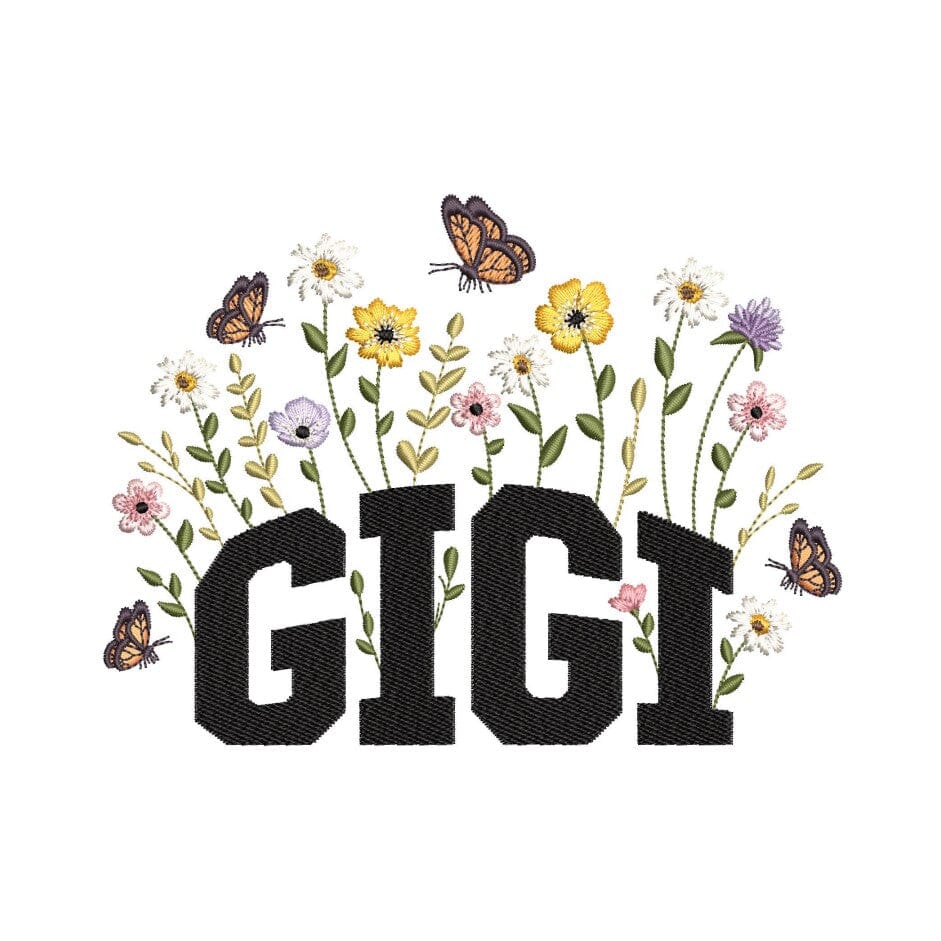 Floral Gigi Embroidery Design, Mother's Day Embroidery Design, 3 sizes ...