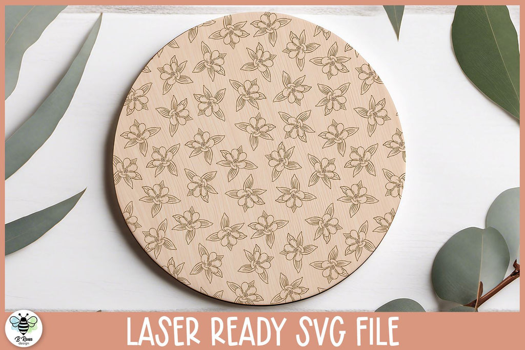 Floral Laser SVG | Laser Engraving File | Repeat Pattern SVG - So Fontsy