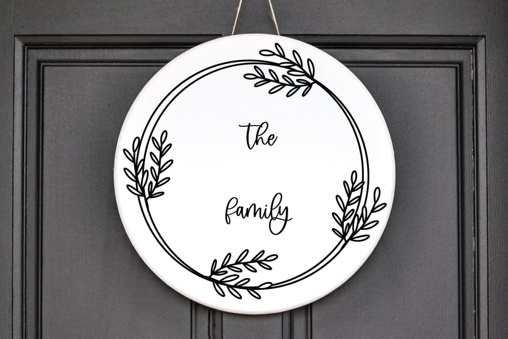 Floral Round Family monogram SVG Farmhouse Sign SVG - So Fontsy
