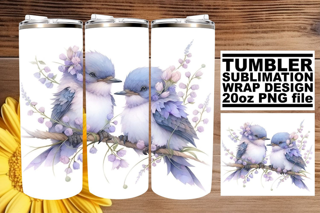Floral Watercolor Bird Wrap - So Fontsy