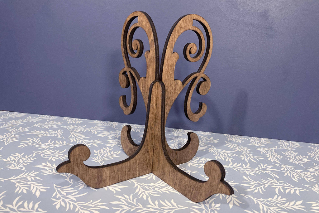 Flourish Easel Art Stand and Coffee Sign SVG laser cut files - So Fontsy