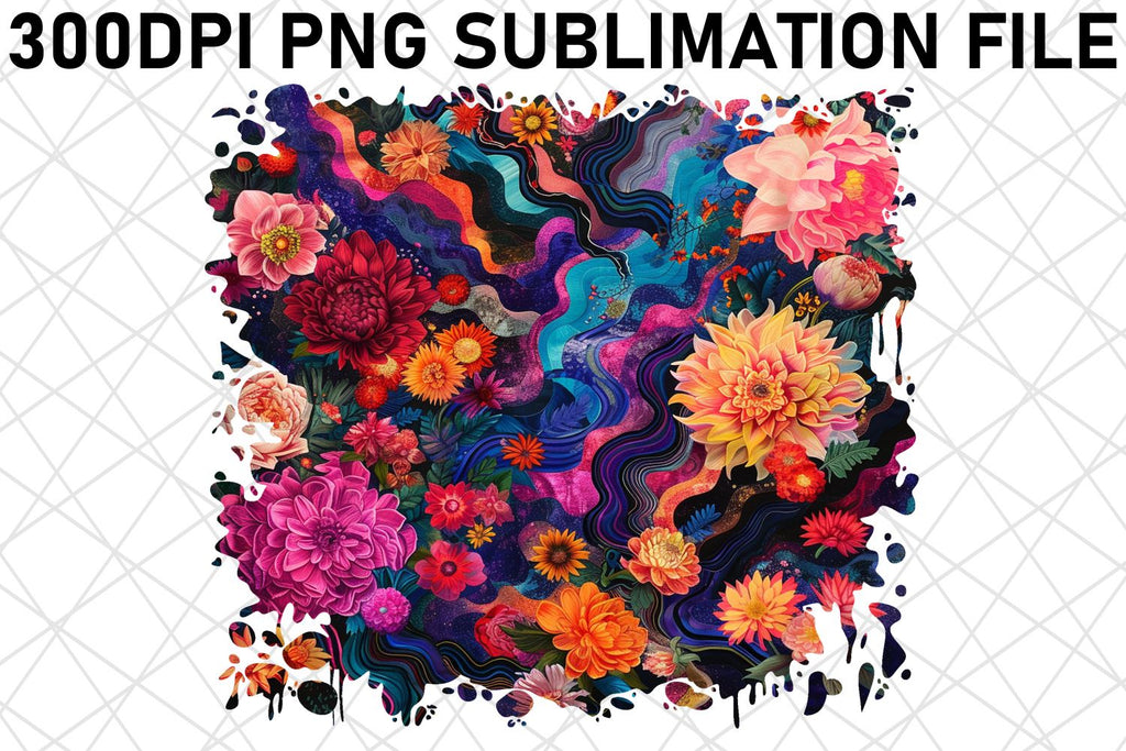 Flower Frenzy PNG Sublimation Vibrant Color - So Fontsy