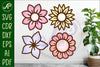 Flower two layer laser cut outs SVG files set 2 - So Fontsy